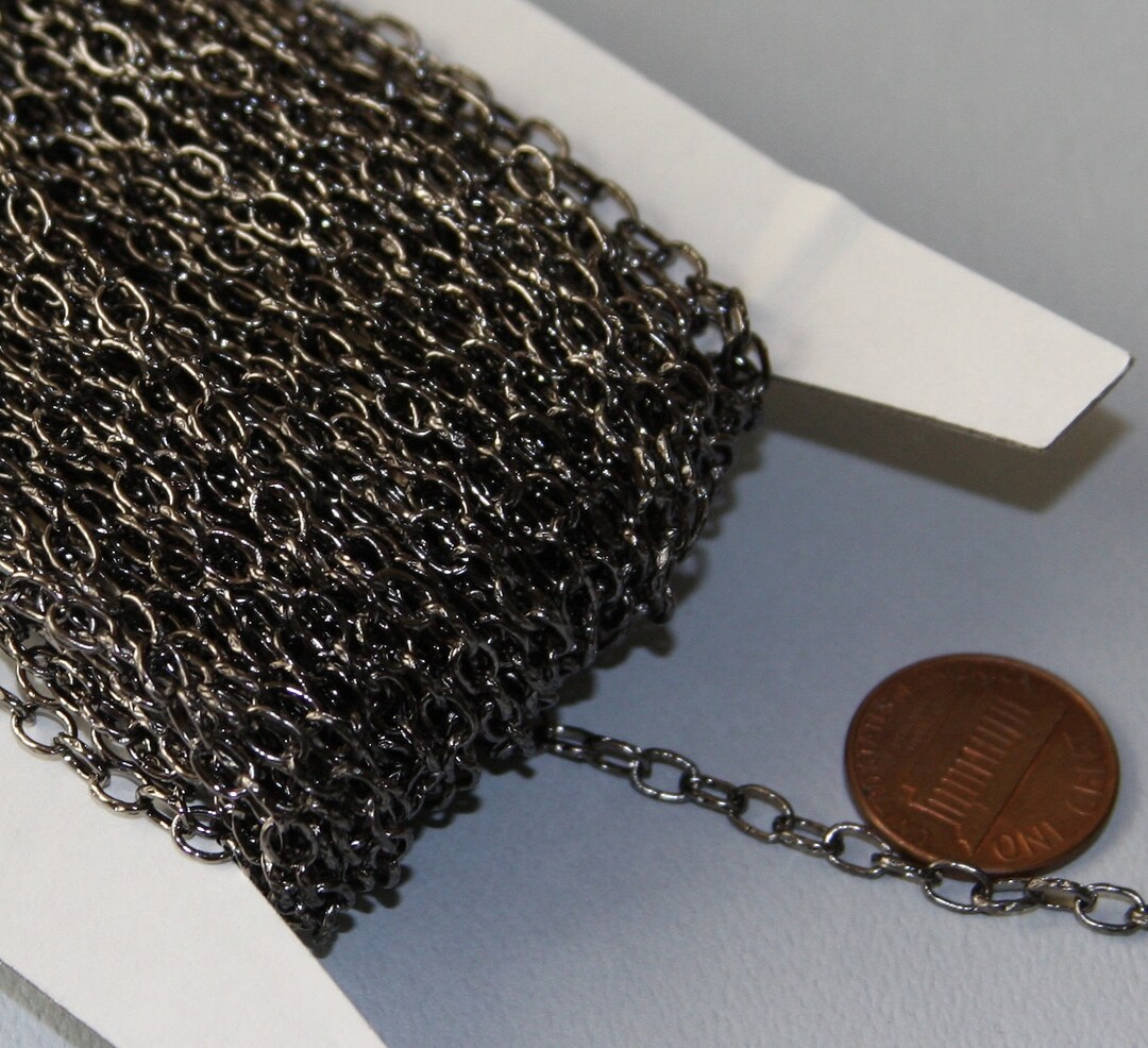 Gunmetal Texture Cable Chain: 45 Ft, 5x3mm - Etsy