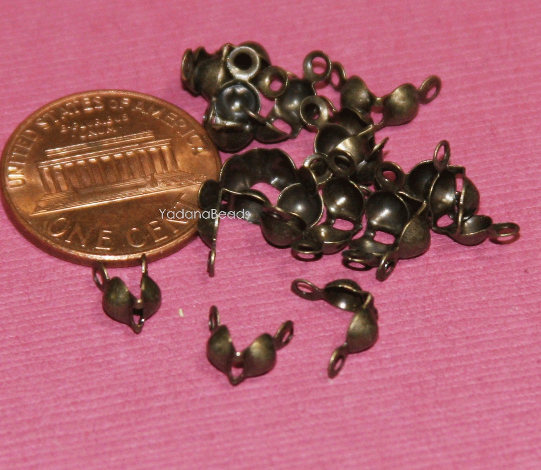 100 Pcs Antique Brass Clam Shell Bead Tip 7x4mm - Etsy