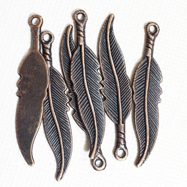Feather Charm - Etsy