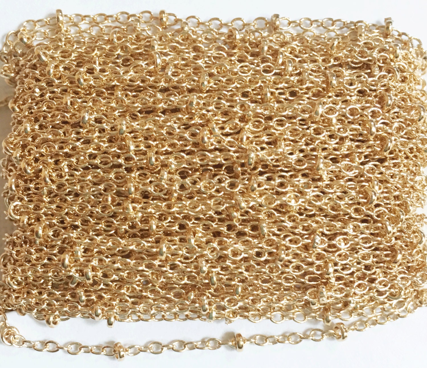 10ft Light Gold Color Brass Chain With Beads Light Gold - Etsy