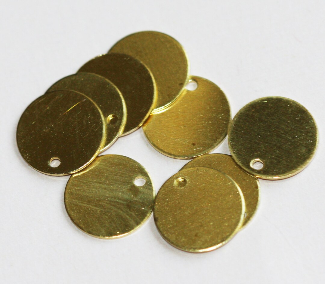 100 Pcs Raw Brass Coin Drop 10mm - Etsy