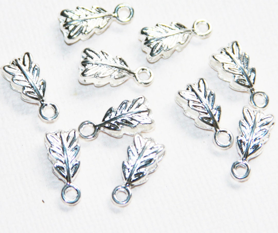 10 Pcs of Silver Plated Pewter Leaf Bail 7x14mm - Etsy