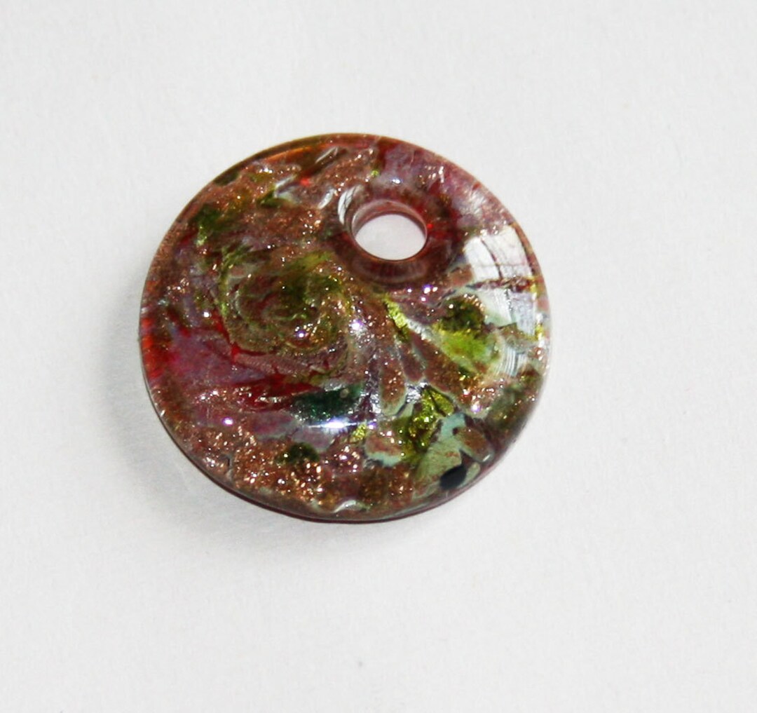 1 Piece Red Foil Lampwork Flat Round 25mm - Etsy