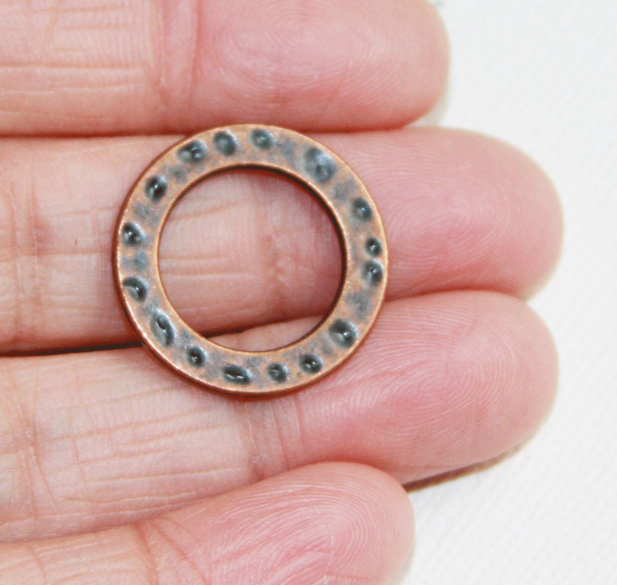 12 Pcs Antiqued Copper Donut Connector 21.5mm, Inner Diameter Around ...