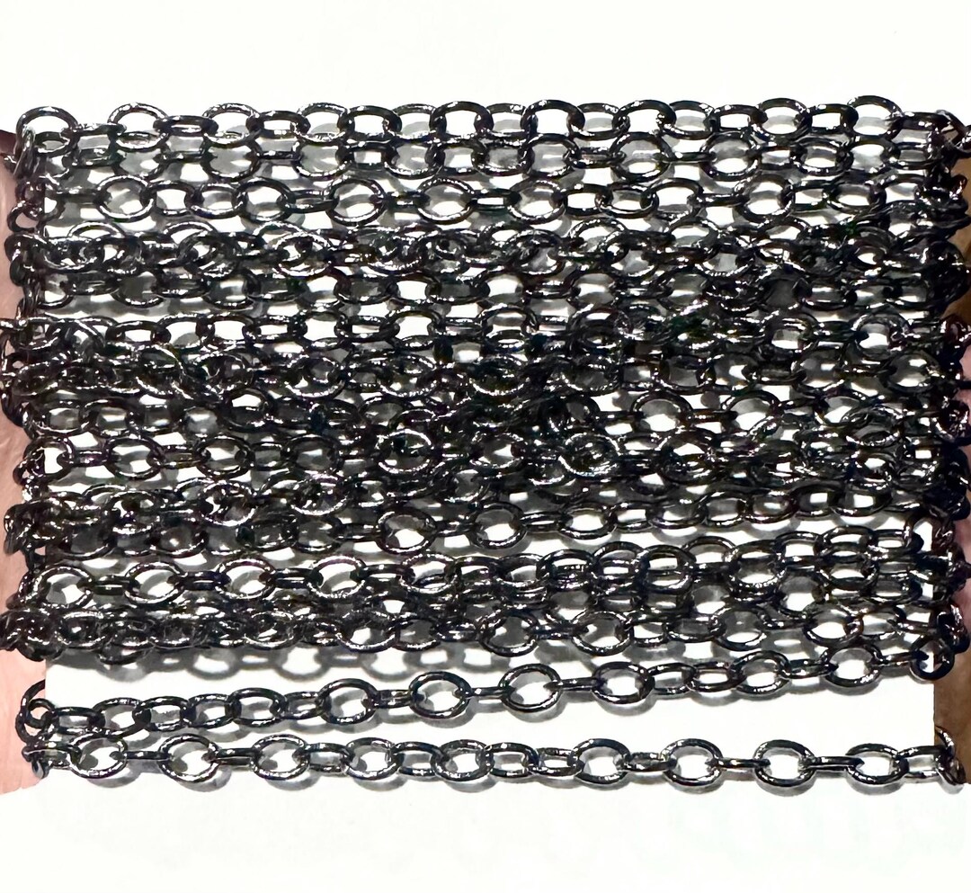 32ft Gunmetal Round Cable Chain 4x5mm - Soldered Links - Etsy