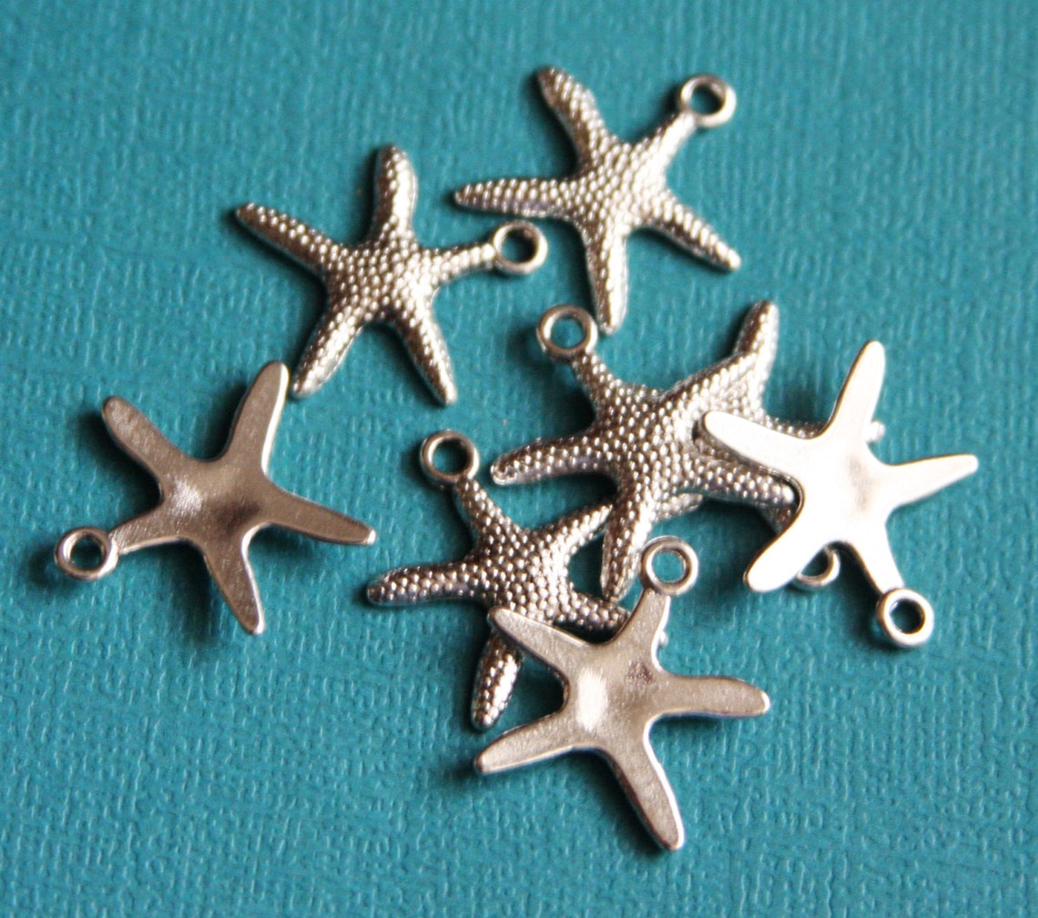Bulk 100 Pcs Antiqued Silver Star Fish Charm 19mm - Etsy