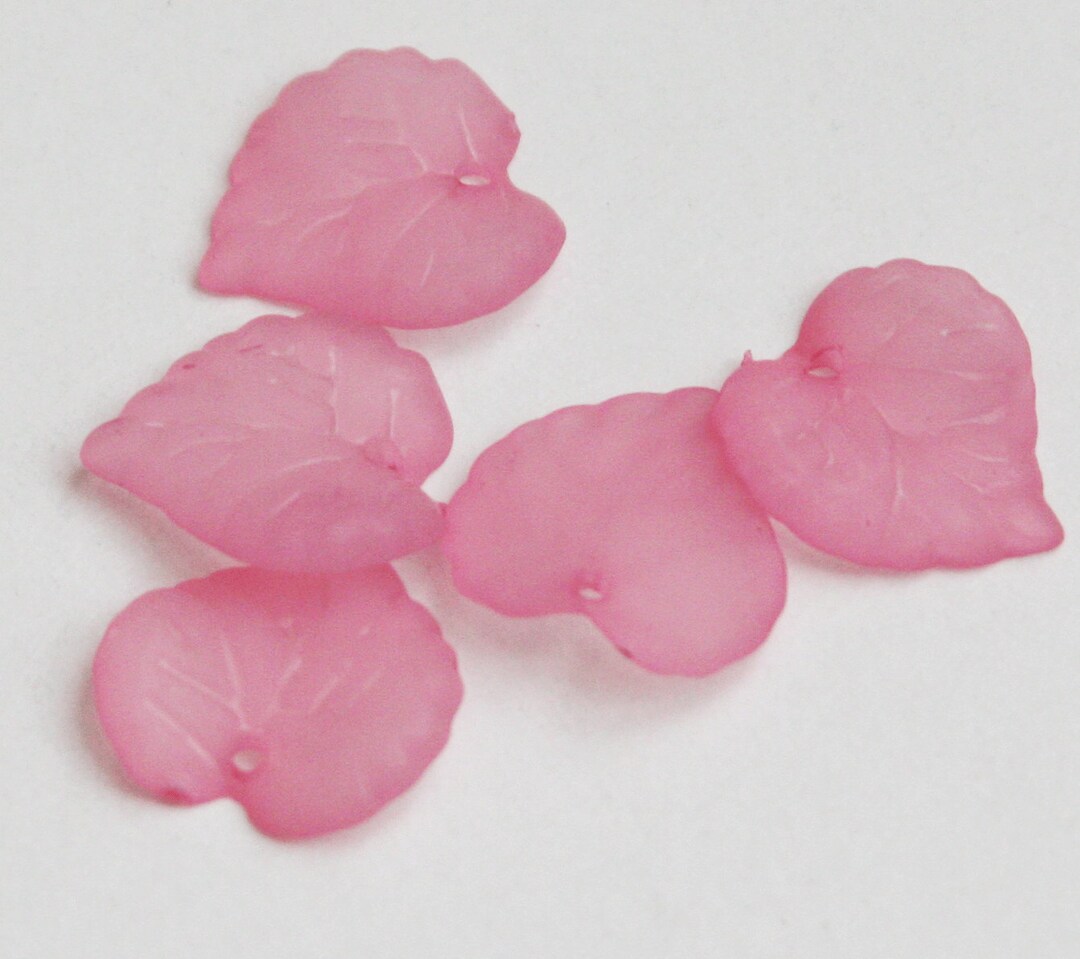 50 Pcs Frosted Acrylic Leaf Drops 15mm - Pink - Etsy