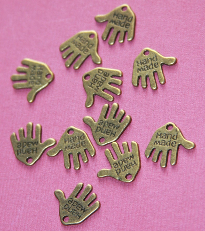 20 Pcs Antiqued Brass Hand Charm 13x12mm - Etsy Hong Kong