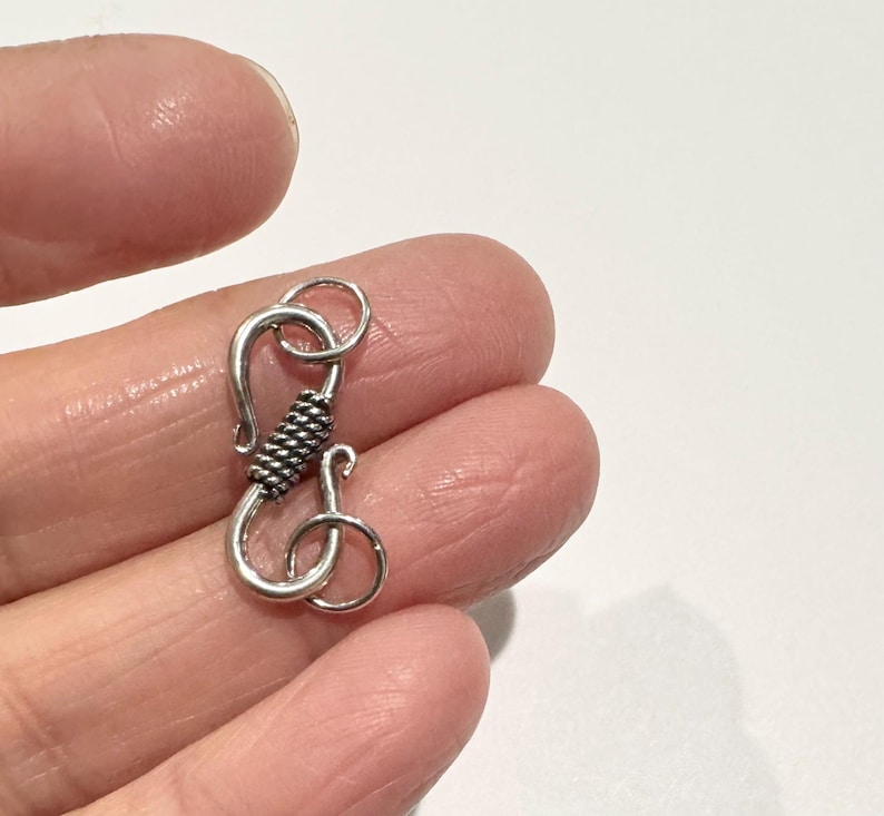 1 Piece of (0.925) Bali Oxidized Sterling Silver Twisted Wire S Clasp ...
