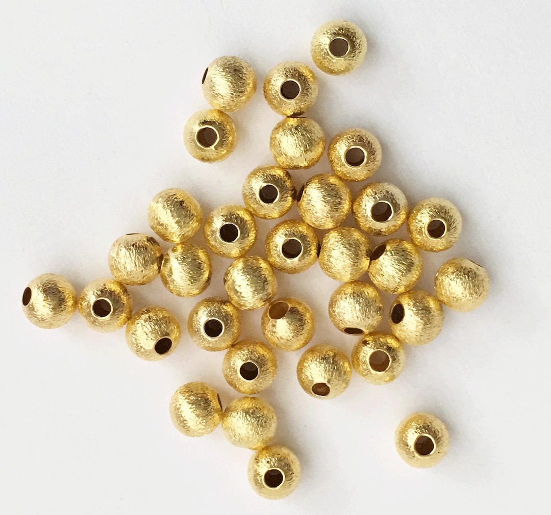 100 Pcs Gold Plated Round Brushed Beads 5mm - Etsy