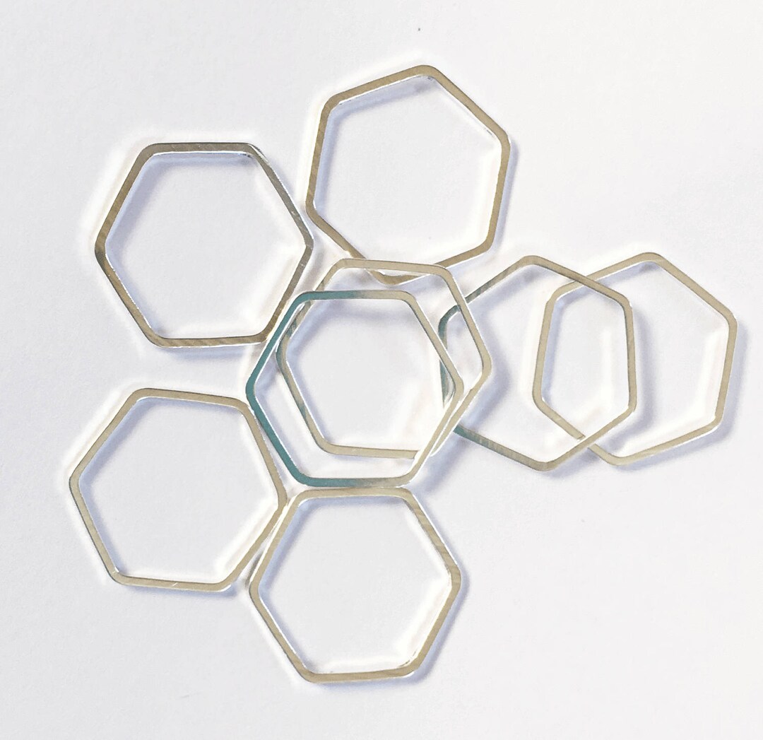 20 Pcs Silver Plated Brass Double Sided Hexagon Connector 16x18mm, Bulk ...