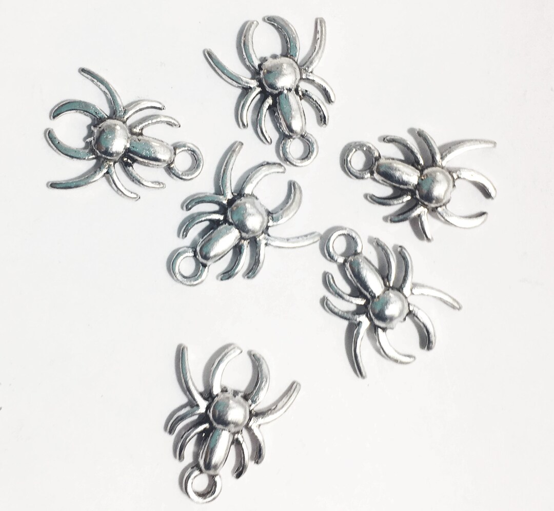 20 Antique Silver Spider Charm 16x13mm Halloween Spider Charm - Etsy