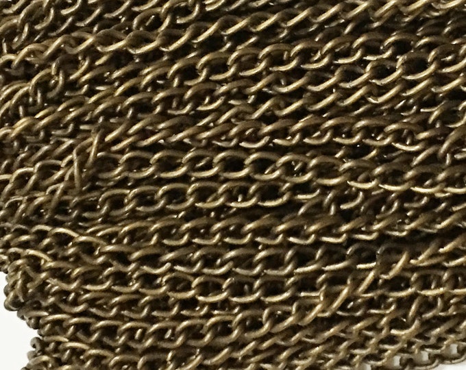 10ft Antique Brass Curb Chain, Bronze Iron Curb Chain, Unsoldered Chain ...