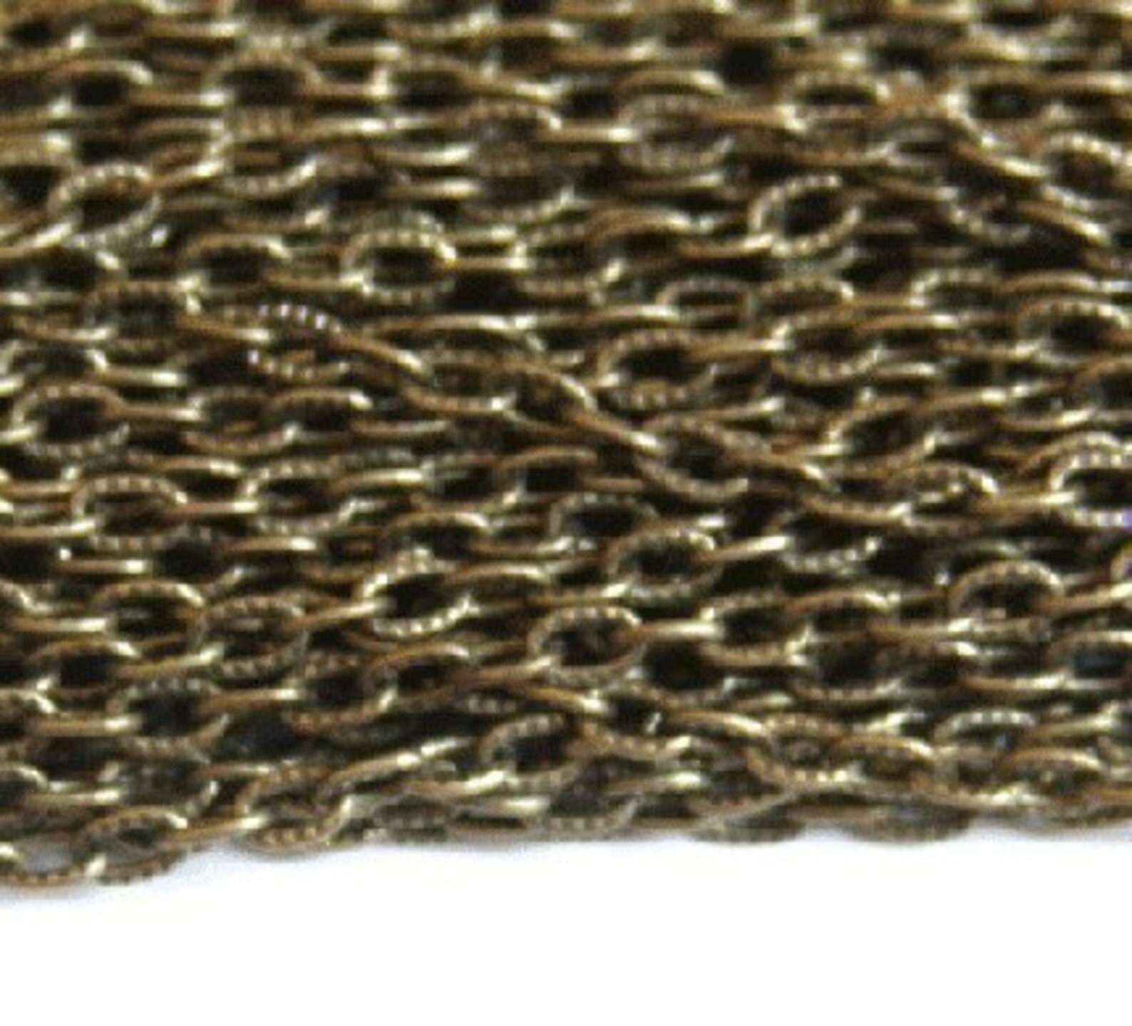 Sample 3ft Antiqued Brass Finished Texture Cable Chain 3x5mm - Etsy