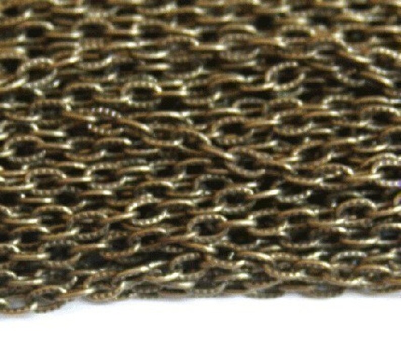 Sample 3ft Antiqued Brass Finished Texture Cable Chain 3x5mm - Etsy