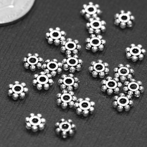 50 Pcs of Antique Bronze Daisy Flower Spacer Beads 4.5mm A3404 - Etsy