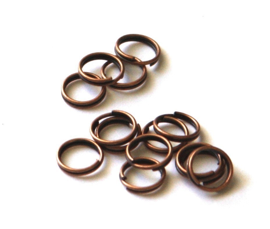 100 Pcs Antiqued Copper Split Rings 8mm - Etsy