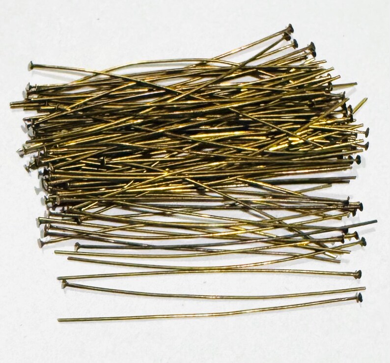 Bulk 300 Antiqued Brass Head Pins 24 Gauge 1.75 Inch - Etsy