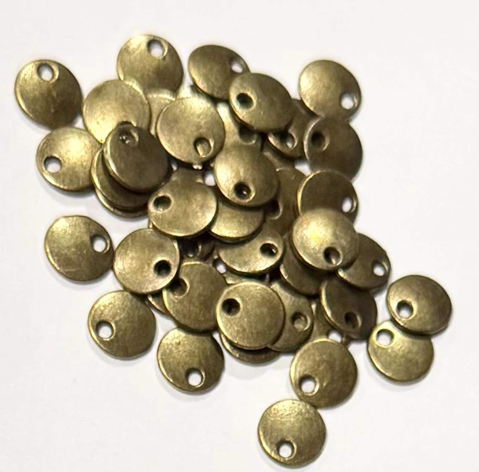100 Pcs Antiqued Brass Coin Drop 8mm - Etsy