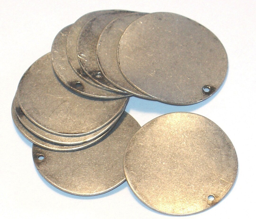 10 Pcs of Antiqued Silver Plated Wavy Coin Disc - 26mm - Etsy