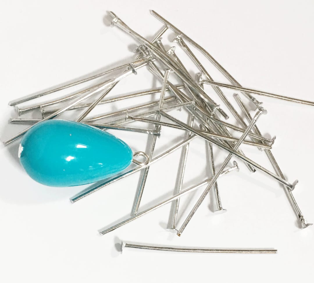 400 Antique Silver Plated Head Pins: 21 Gauge, 0.78 Inch - Etsy