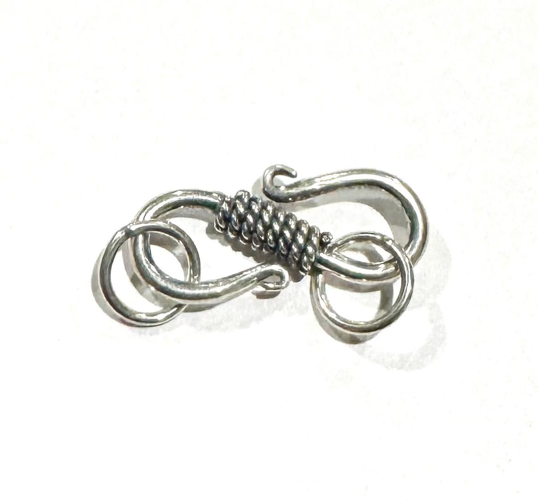 1 Piece of (0.925) Bali Oxidized Sterling Silver Twisted Wire S Clasp ...