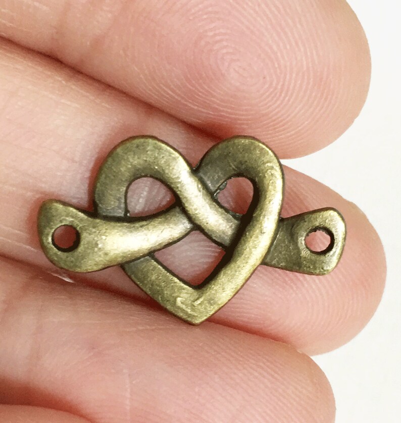 Bulk 100 Antique Brass Heart Connector Link 22x14mm - Etsy