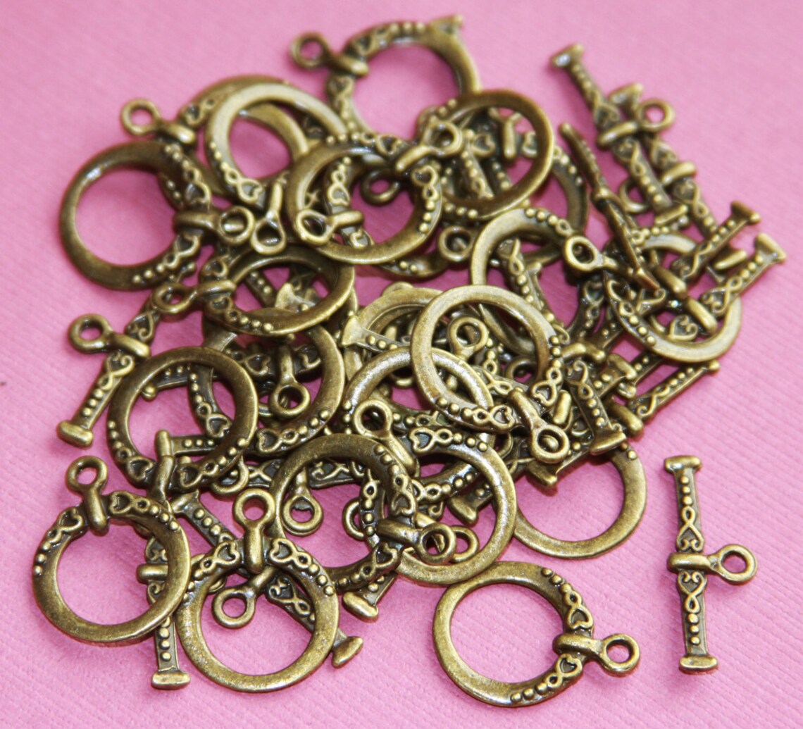 50 Sets of Antiqued Brass Fancy Toggle Clasps 18x15mm | Etsy