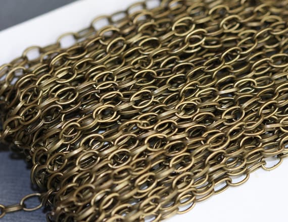 10ft Antique Brass Finished Drawn Cable Chain 6x3.5mm - Etsy