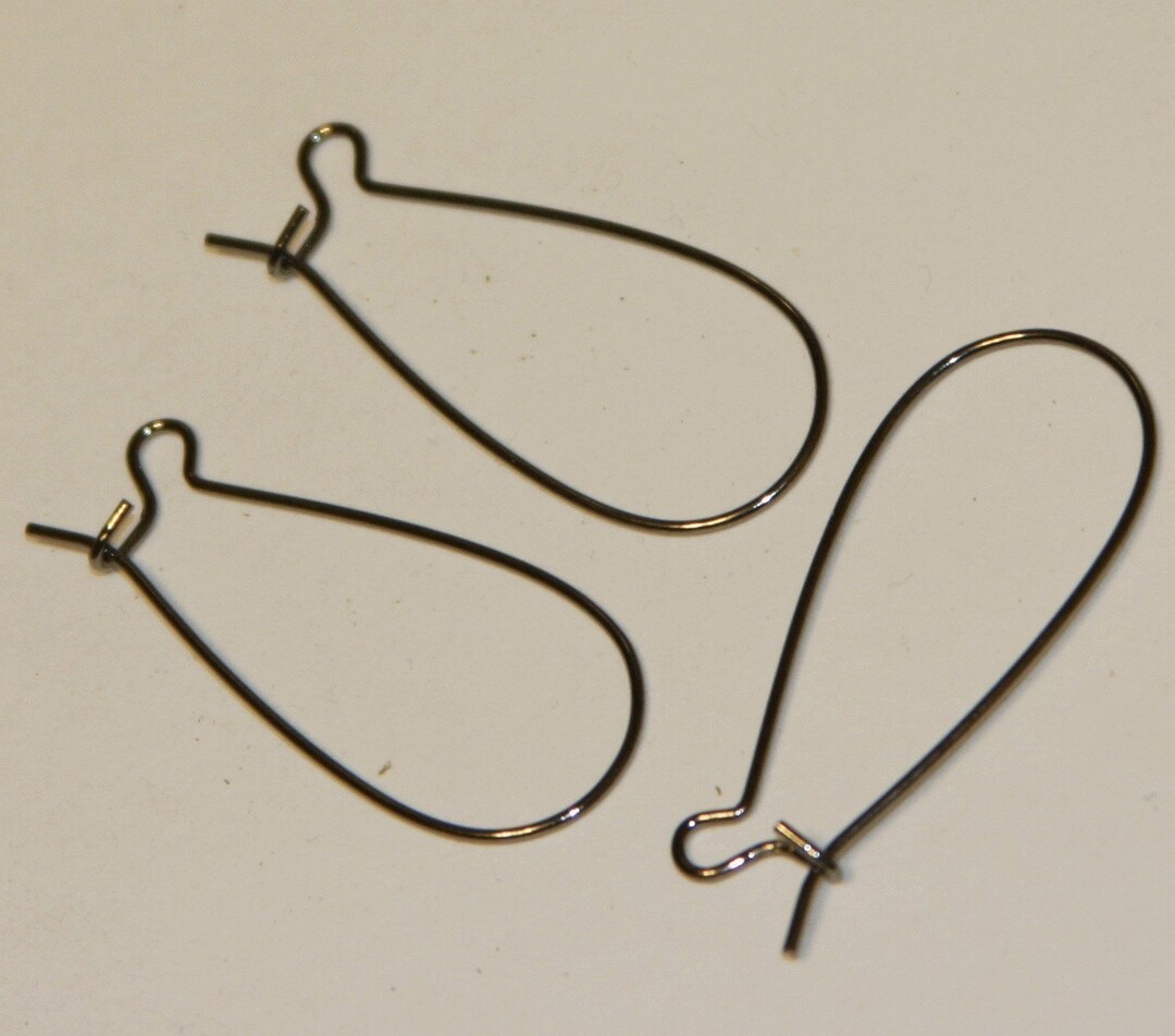100 Gunmetal Kidney Earwire 33x14mm - Etsy