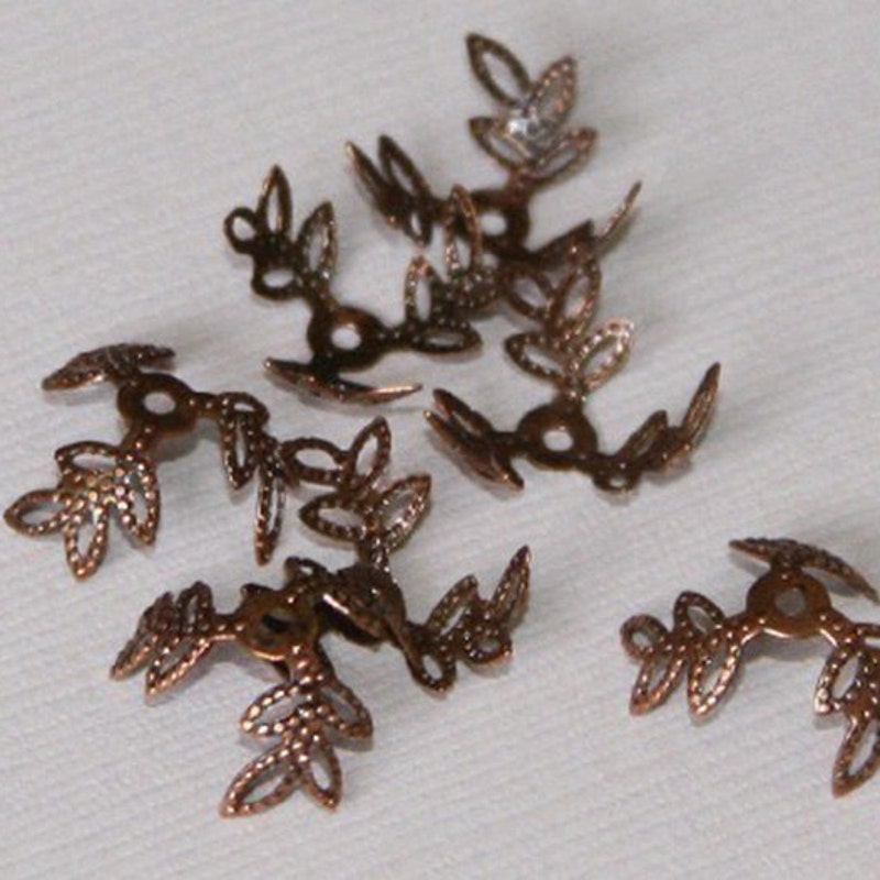Leaf Bead Caps - Etsy