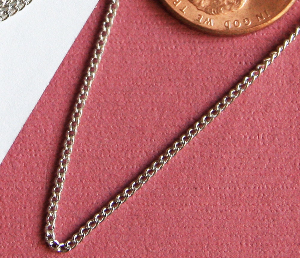 Antique Silver Plated Tiny Curb Chain 1.3mm Soldered Links | Etsy