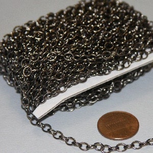 3ft SAMPLE Chain Gunmetal Round Cable Chain 4x5mm - Soldered Links - Etsy