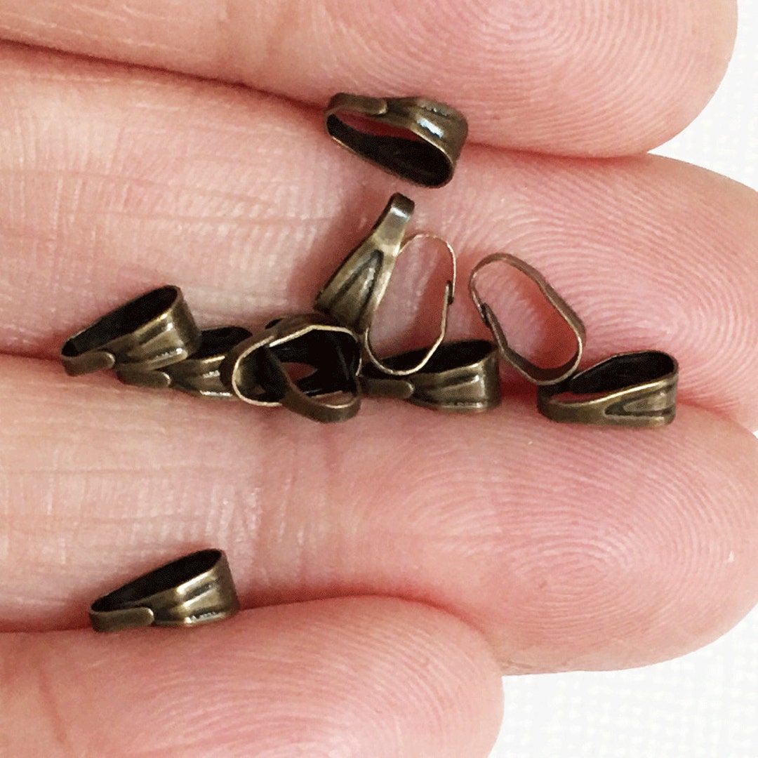 50 Pcs of Antiqued Brass Snap Bail 6.5x2.5x3.5mm, Brass Snap Bail ...
