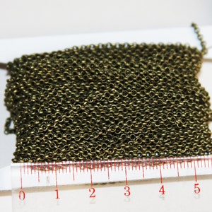 5ft Antique Brass Rollo Chain 2mm Solder Links, Bras Coated Iron Chain ...