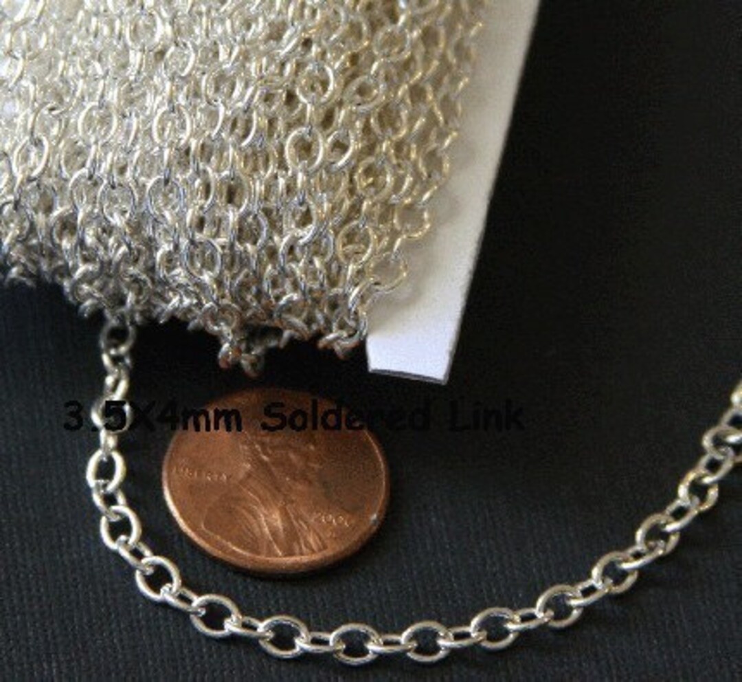10 Ft Silver Plated Round Cable Chain 4x5mm Soldered Links - Etsy