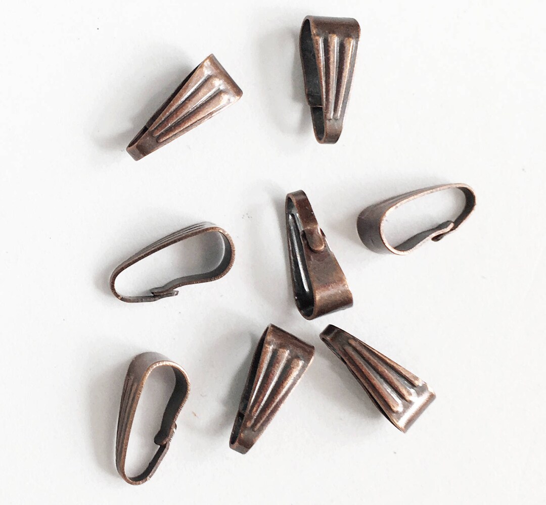 50 Pcs of Antiqued Copper Snap Bail 9x4mm, Copper Snap Bail, Locket ...