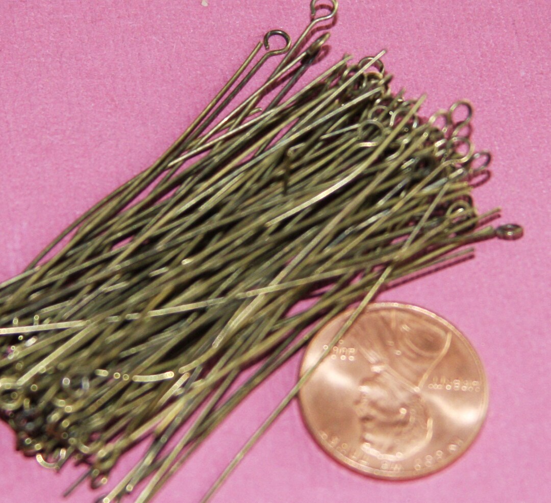 Bulk 500 Pcs of Antiqued Brass Eye Pin 2 Inch Long 24 Gauge - Etsy