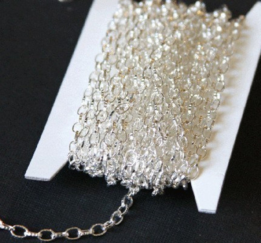 45 Ft Silver Plated Texture Cable Chain 5x3mm - Etsy