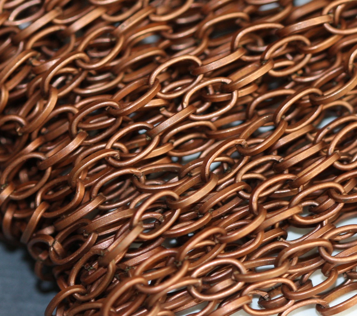 10ft Antique Copper Finished Drawn Cable Chain 6x3.5mm - Etsy
