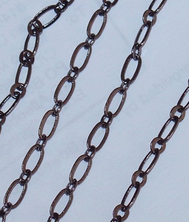 10ft Gunmetal Chain Flattened Long and Short Chian 2x4mm - Etsy