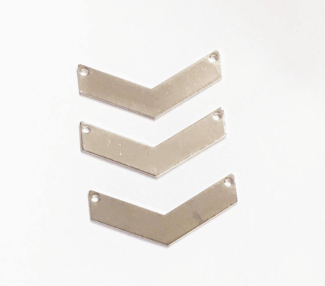 4 Silver Plated Brass v Shape Connector 6x31mm | Etsy