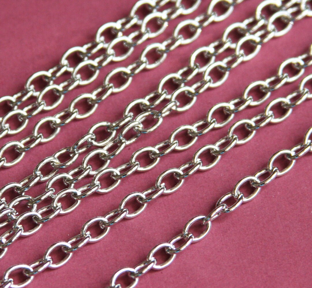 45ft Antique Silver Plated Iron Cable Chain: 6.5x4mm Bulk Chain - Etsy