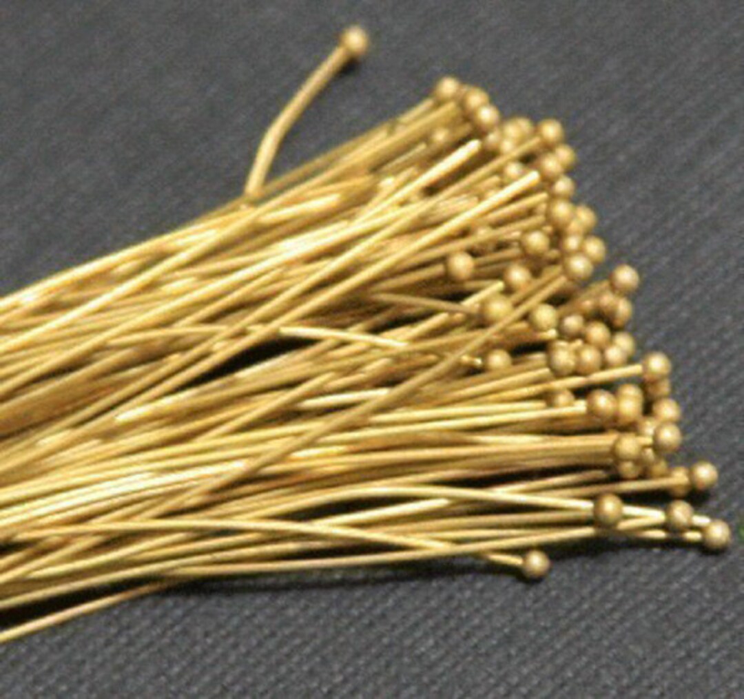 100 Pcs Antique Gold Ball End Head Pin 24 Gauge 2 Inch - Etsy