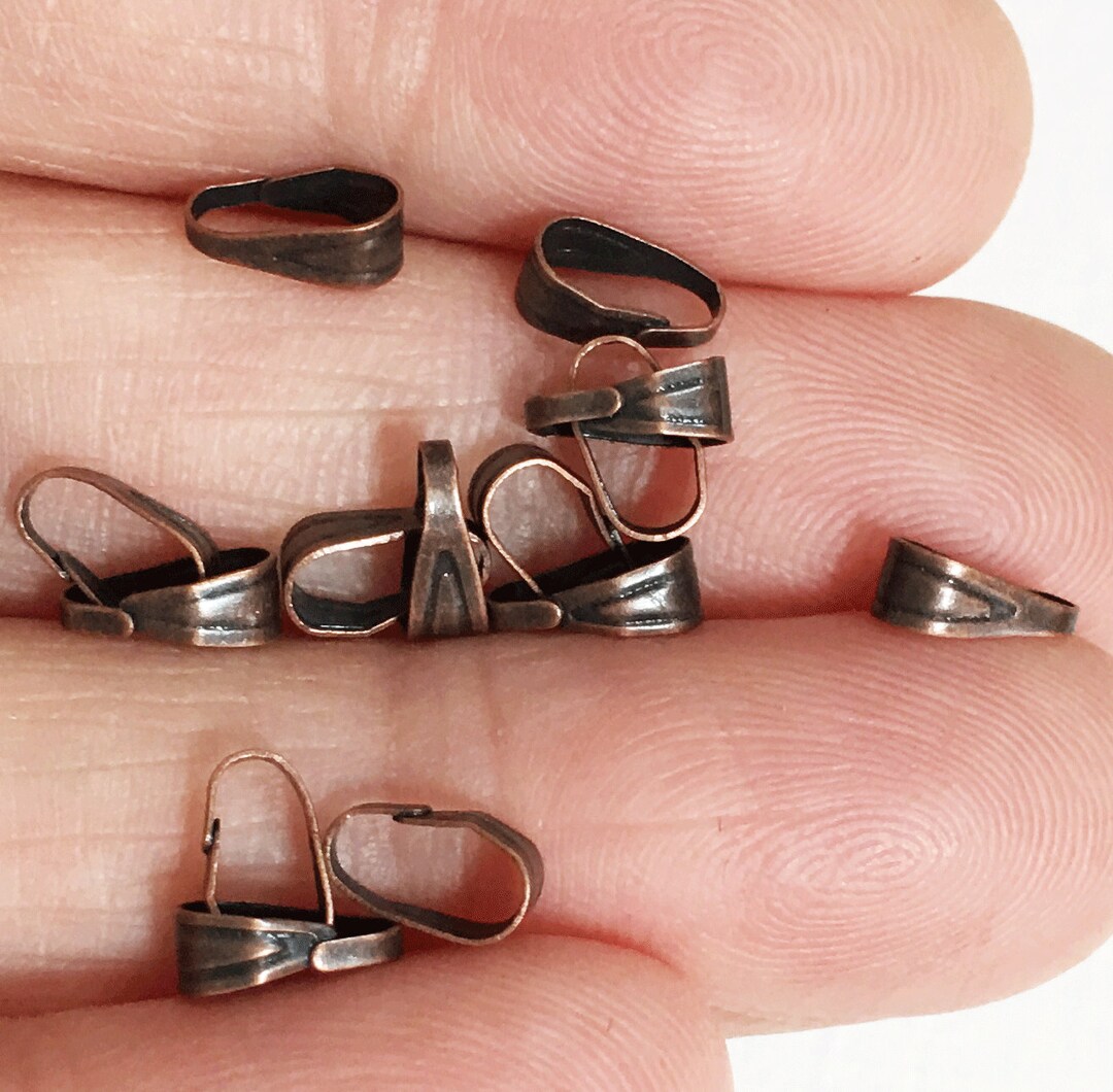 50 Pcs of Antiqued Copper Snap Bail 6.5x2.5x3.5mm, Copper Snap Bail ...