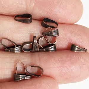 50 Pcs of Antiqued Copper Snap Bail 6.5x2.5x3.5mm, Copper Snap Bail ...