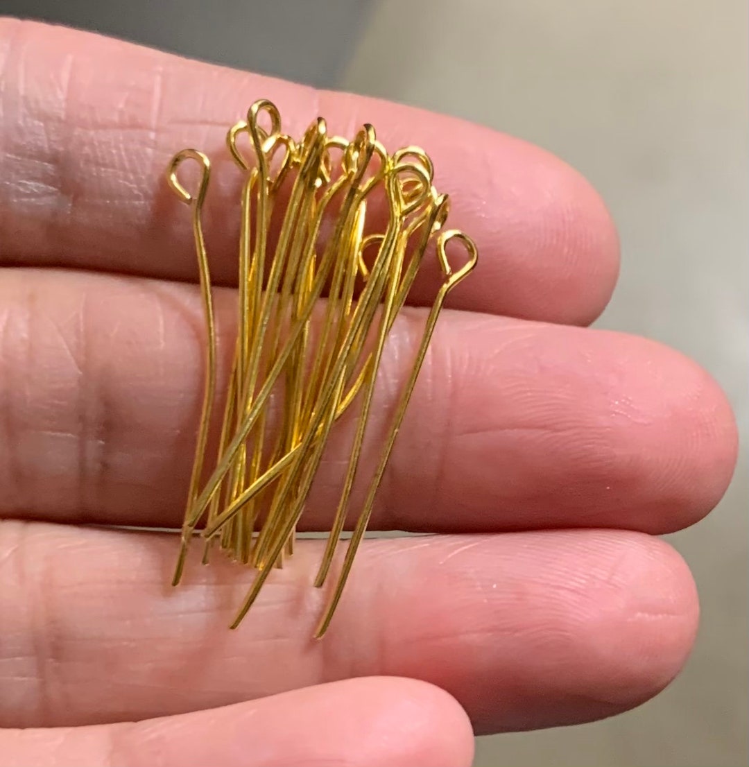 Bulk 400 Gold Color Steel Eye Pins 30mm Long 21 Gauge - Etsy