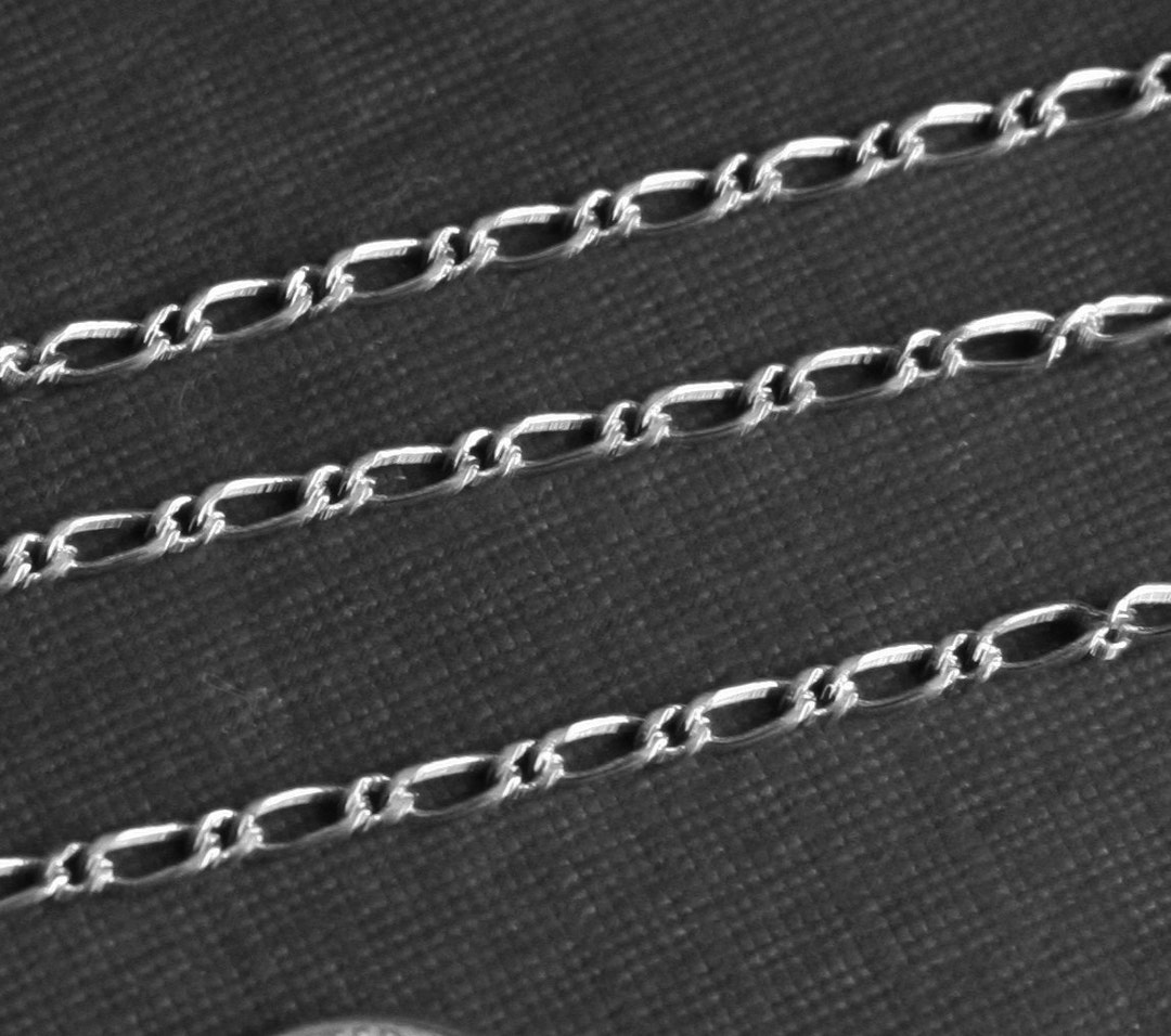 10ft Antique Silver Chain Plated Brass Figaro Chain Soldered Links - Etsy