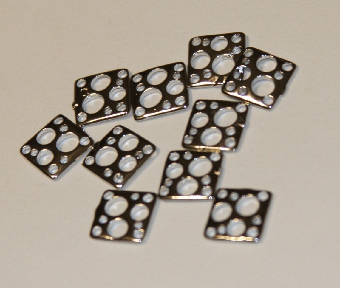 10 Pcs Silver Plated Brass Square Links 10mm - Etsy