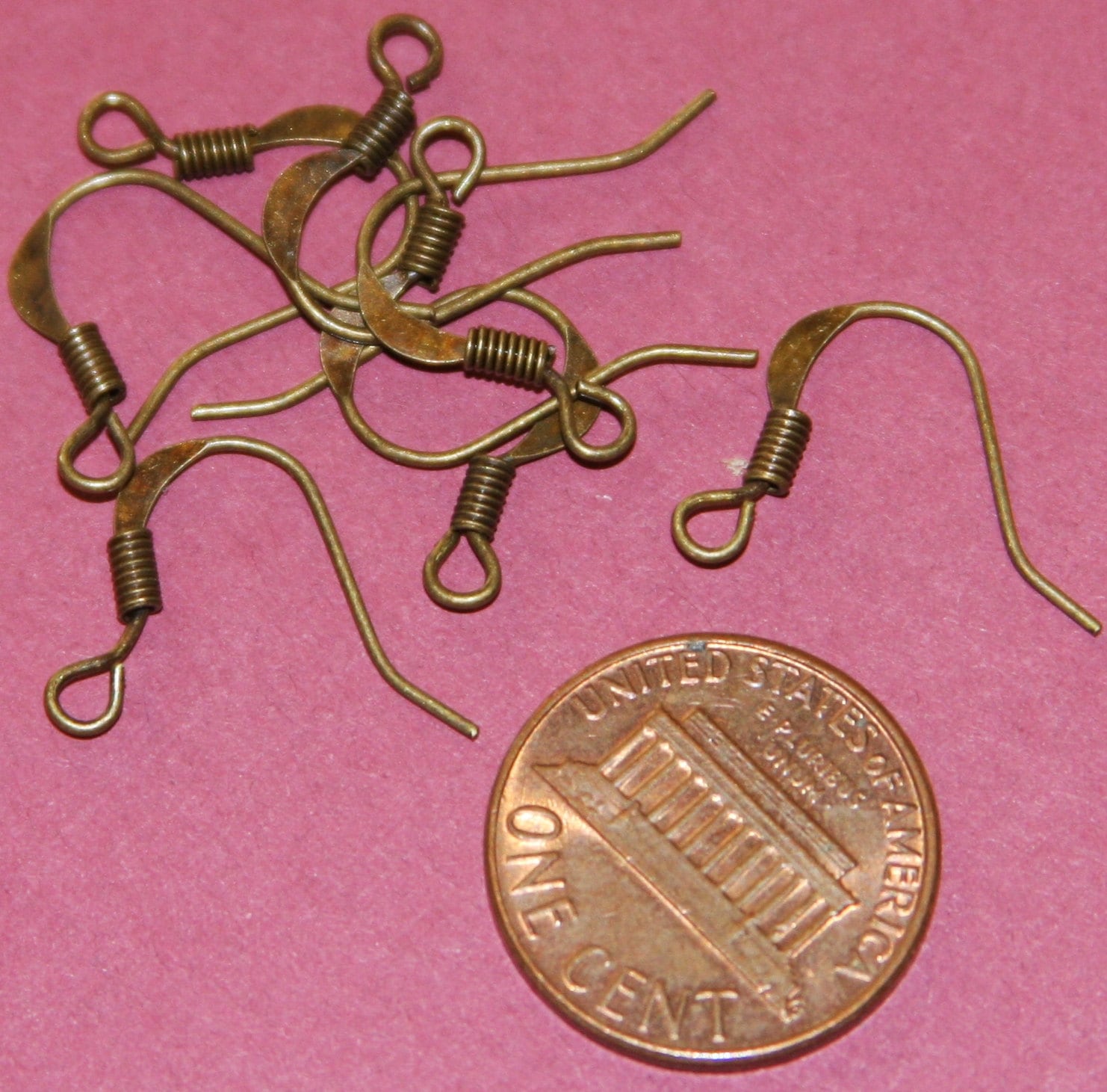 100 Pcs Antique Brass Flattened Fishhook With Coil Ear Wire 21 | Etsy